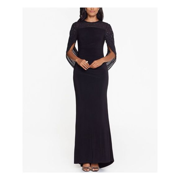 Betsy & Adam | Dresses | Betsy Adam Womens Black Long Sleeve Fulllength ...